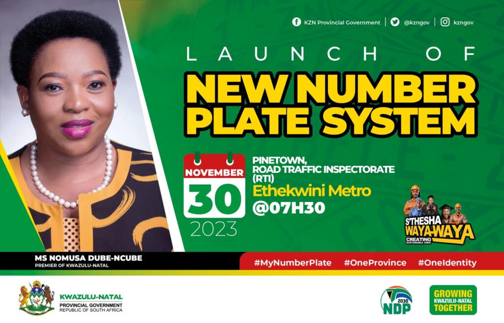 KwaZulu-Natal unveils New Provincial number plates for unified